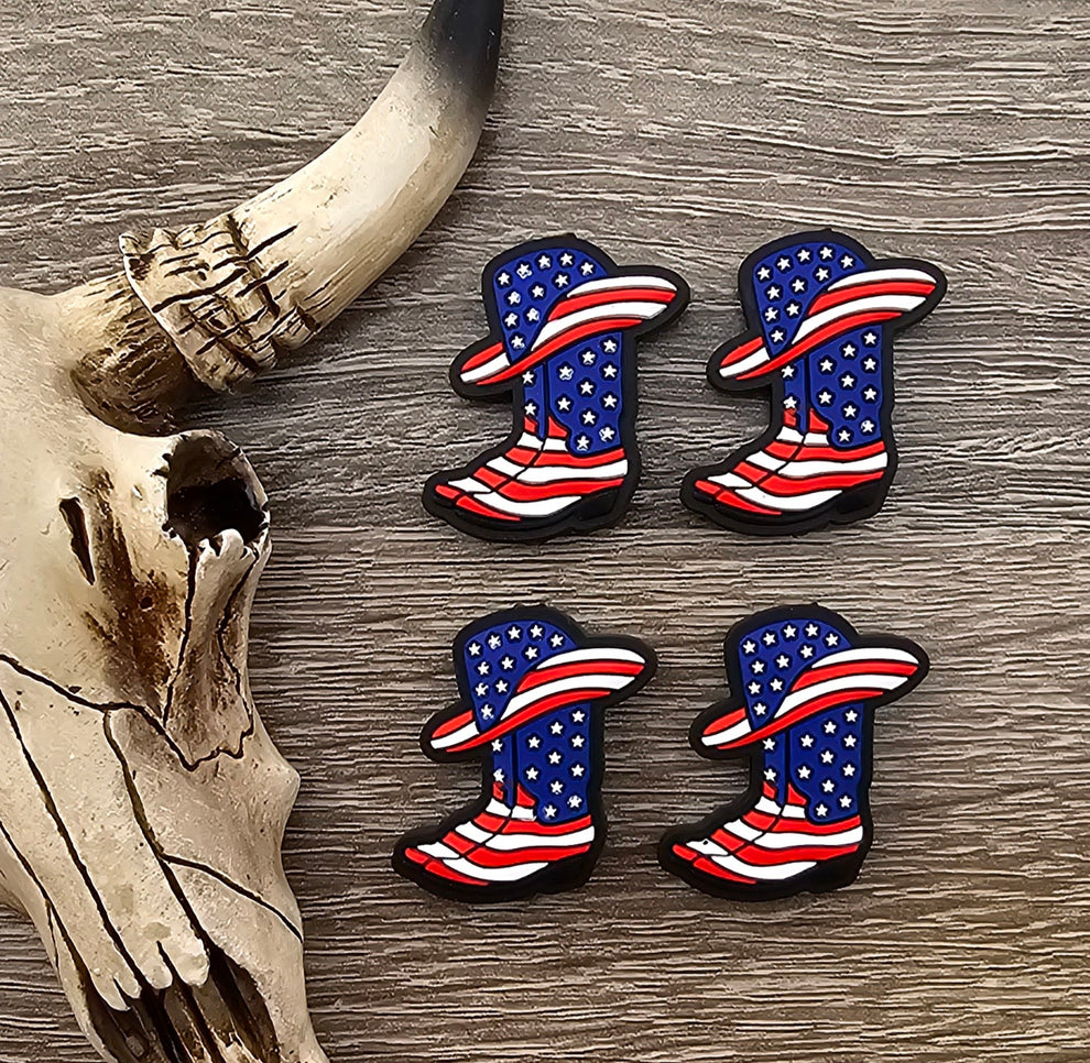 American Flag Boots and Cowboy Hat Focal – Homestead Silicone Beads and ...