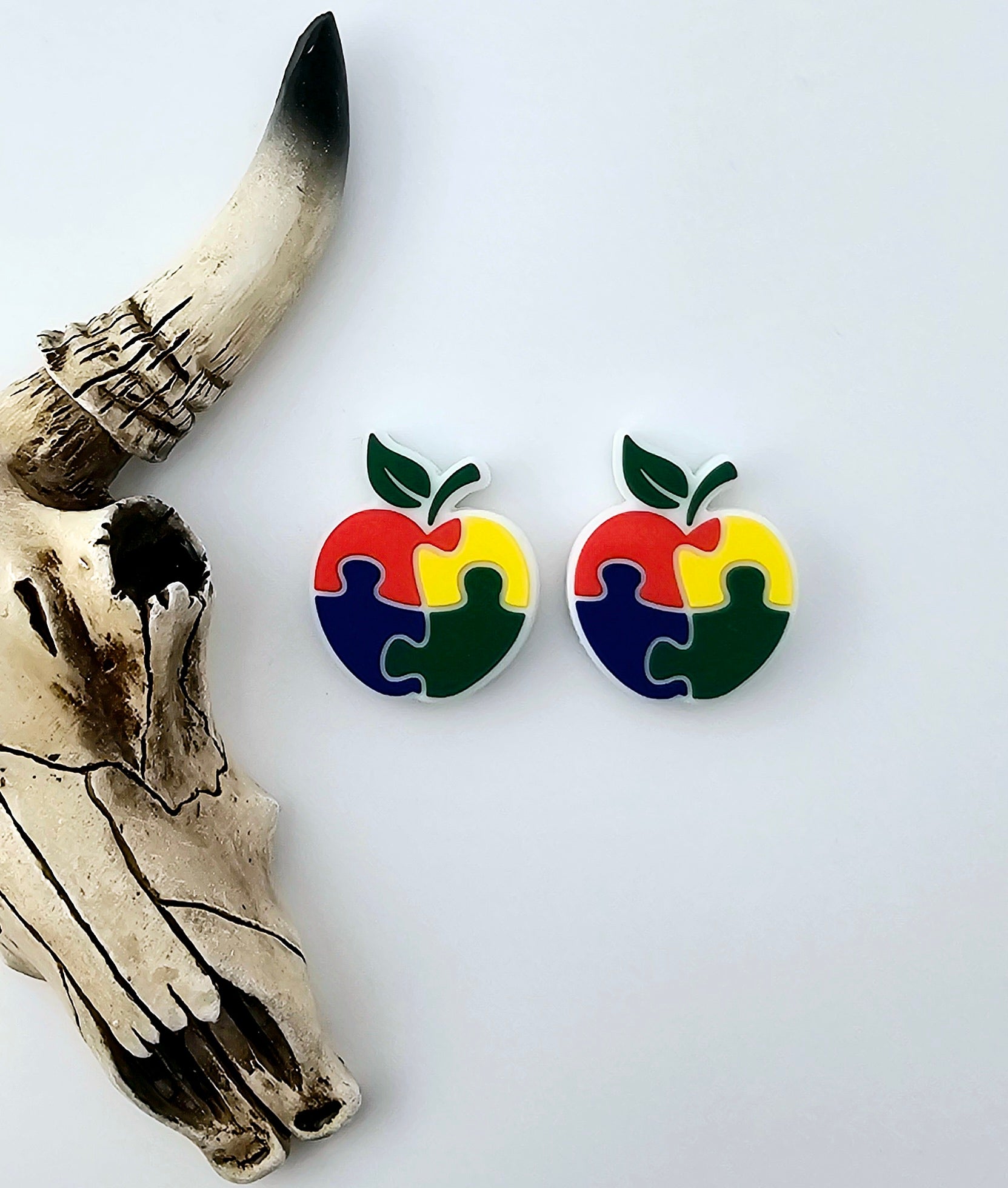 Autism Apple Puzzle Focal – Homestead Silicone Beads and More