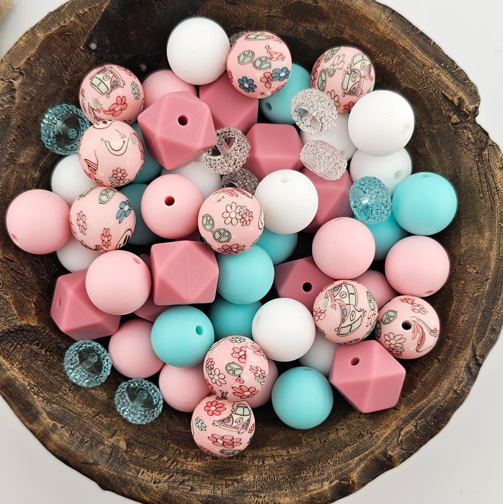 Peace n Love Mix 60pc – Homestead Silicone Beads and More